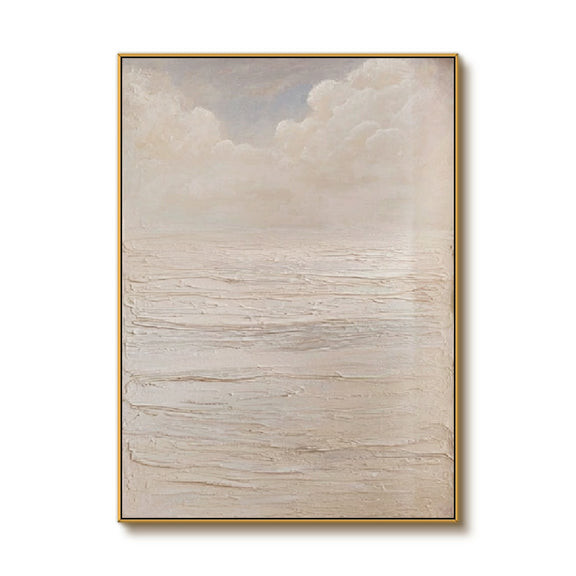 Modern Impasto Cream Abstract Wave Texture Art | Modern Minimalist High ...